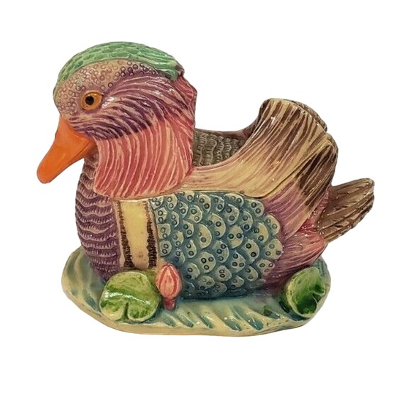 Estate | Accents | Vintage Duck Trinket Box Miniature Tai Bird Mallard ...